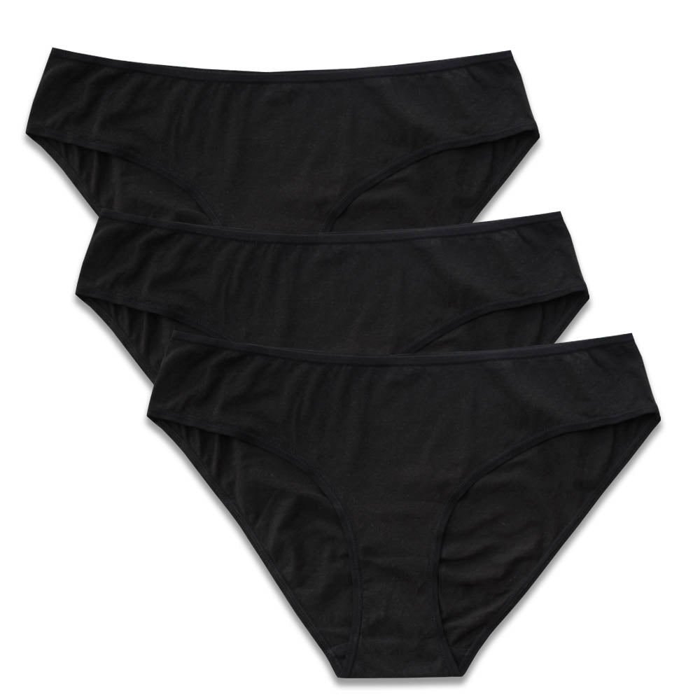 3 Pcs Black Women Sexy Panties Soft Cool Underwear Thong Livingtex